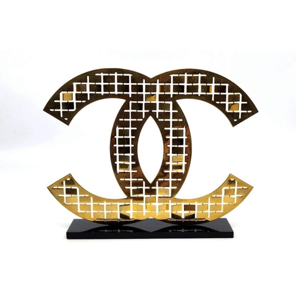 CHANEL | Accessories | Rare Chanel Cc Store Display Gold Use As Decor ...